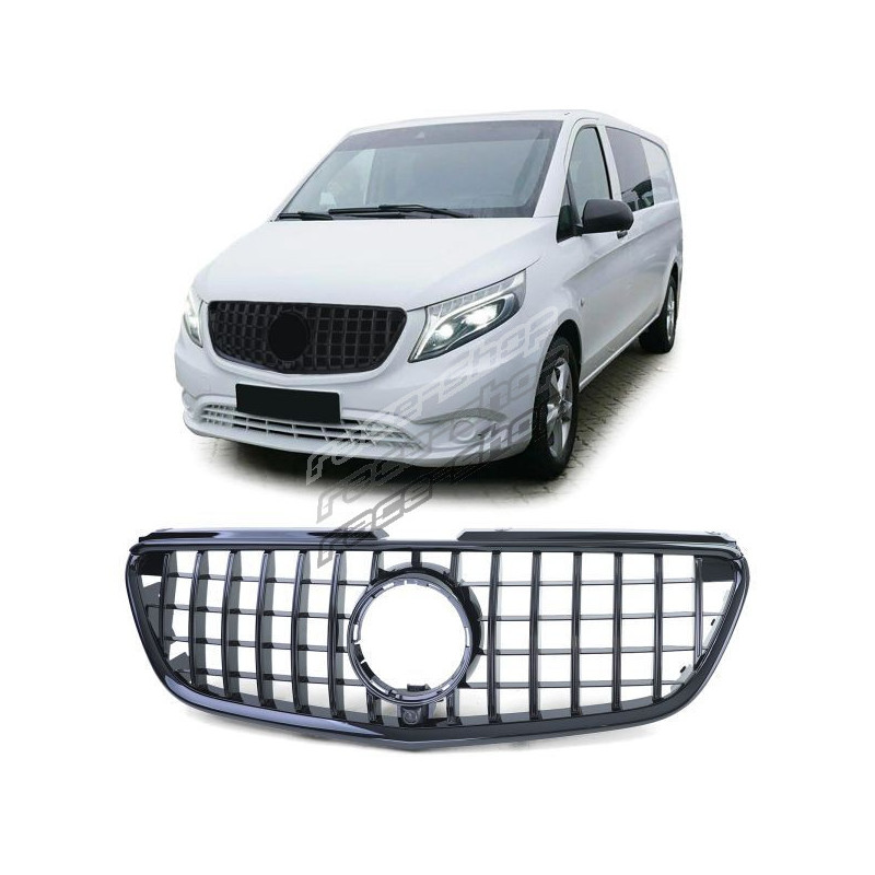 Sport radiator grille black gloss for Mercedes Vito W447 14-19 | races ...